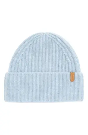 Vince Vince. Boiled Cashmere Chunky Rib Beanie Light Blue