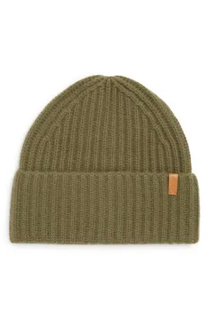 Vince Vince. Boiled Cashmere Chunky Rib Beanie Light Green