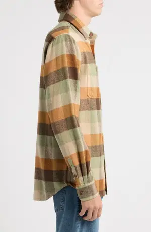 SCHOTT Buffalo Check Flannel Long Sleeve Button-up Shirt