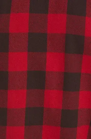 SCHOTT Buffalo Check Flannel Long Sleeve Button-up Shirt