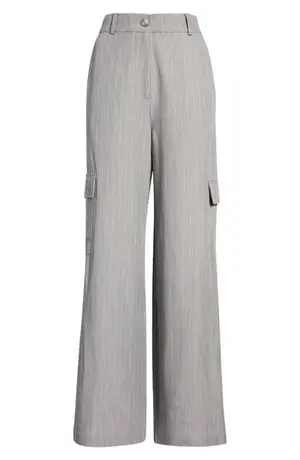 ELODIE Stripe Wide Leg Cargo Trousers