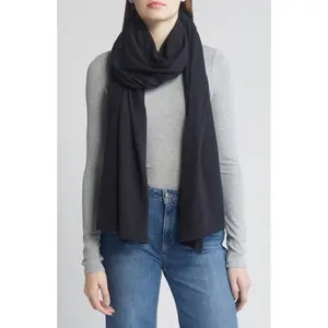 Nordstrom Transitional Knit Travel Wrap - Black Rock Heather