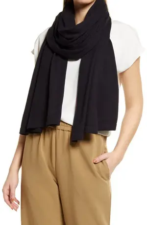Nordstrom Transitional Knit Travel Wrap Black