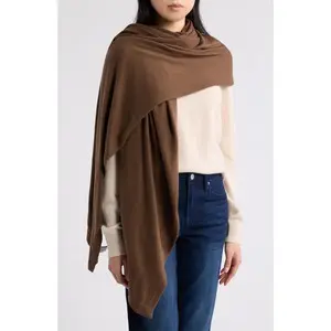 Nordstrom Transitional Knit Travel Wrap Brown Drum