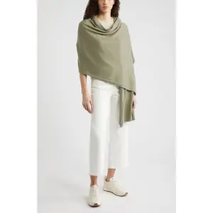 Nordstrom Transitional Knit Travel Wrap - Olive Green