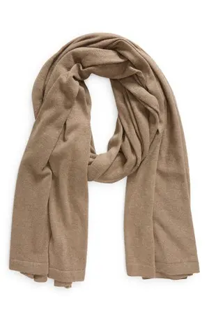 Nordstrom Transitional Knit Travel Wrap - Tan Desert Heather