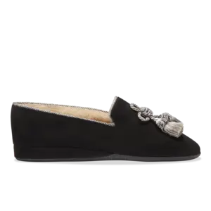 Sarah Flint Fireside Suede House Shoe Black
