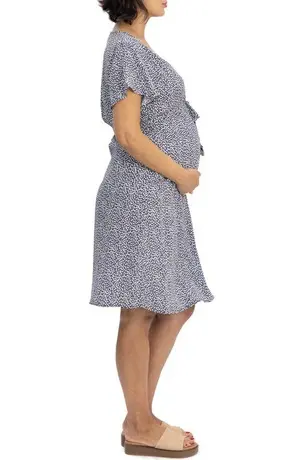 ANGEL MATERNITY Floral Wrap Maternity/nursing Dress