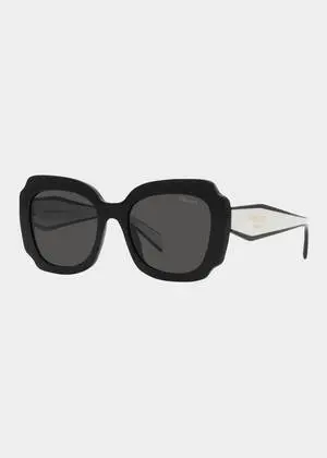Prada Prada Square Acetate Sunglasses - Black