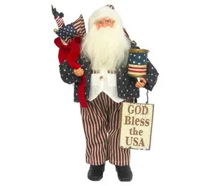 SANTA'S WORKSHOP 18' God Bless The Usa Santa By - One-color