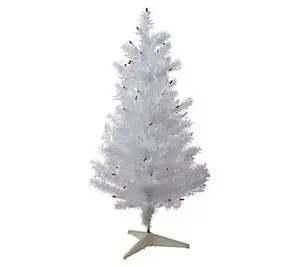 NORTHLIGHT 3' White Iridescent Pine Christmas T Ee - One-color