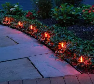 LUMABASE String Of 10 Flickering Orange Pathway Lights