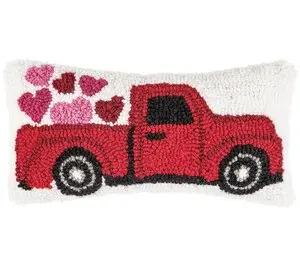VALERIE PARR HILL 6' X 12' Heart Truck Hooked Valentine's Day Pil Low Valerie - One-color