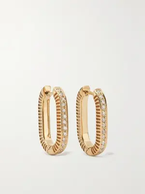L’ATELIER NAWBAR Lock Ray Small 18-karat Mother-of-pearl And Diamond Earrings