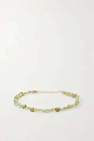 Jia Jia Gold Garnet Beaded Bracelet - Green