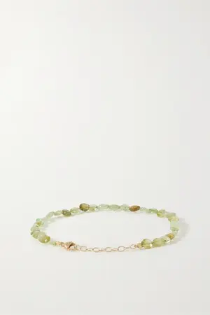 Jia Jia Gold Garnet Beaded Bracelet - Green