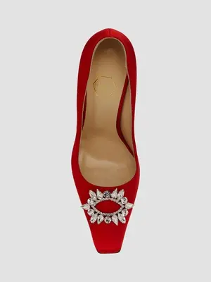NALEBE Aurum 102mm Satin Crystal-embellished Pumps