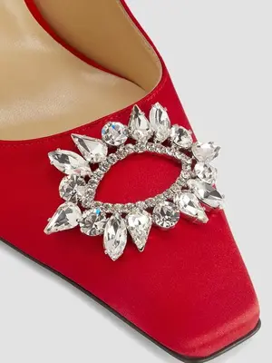 NALEBE Aurum 102mm Satin Crystal-embellished Pumps