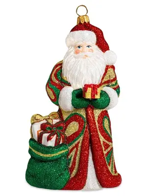 JOY TO THE WORLD COLLECTIBLES Glitterazzi Christmas Paisley Santa Ornat - One-color