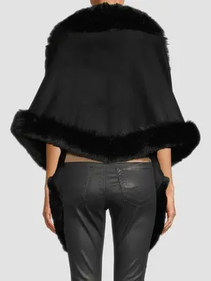 Sofia Cashmere Faux Fur & Cashmere Diamond Wrap