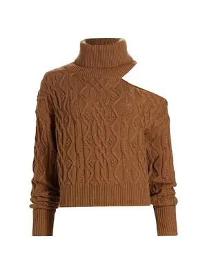 Paige Women's Cable-Knit Cut Out Sweater - Arganoil  - Arganoil