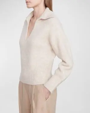 Vince Brushed Alpaca Wool Blend Sweater - Sand Dune