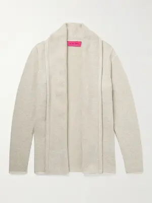 THE ELDER STATESMAN Shawl-collar Cashmere Cardigan - Neutrals