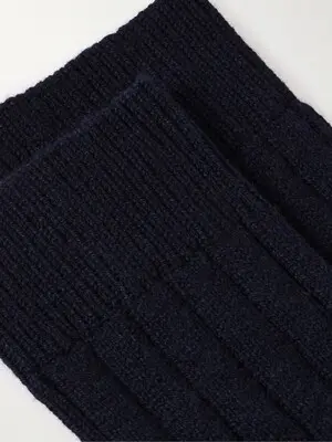 William Lockie Ribbed Stretch Cashmere-blend Socks M