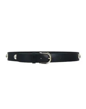 Sandro Cowhide Belt With Metal Appliqués - Black