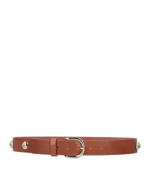 Sandro SANDRO Cowhide Belt With Metal Appliqués Brown