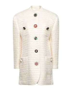 Dolce & Gabbana Overcoat & Trench Coat In Wool, Silk, And Polyamide - Ivory