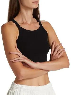 Wardrobe.NYC Women's Hailey Bieber Rib-Knit Tank Top - Black - Black