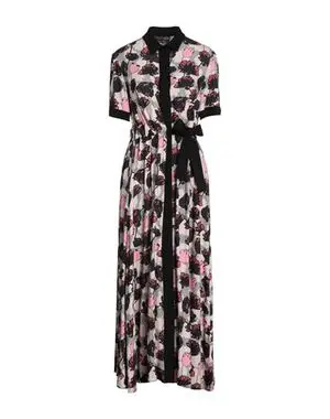 TRUSSARDI Striped Floral Print Maxi Shirt Dress