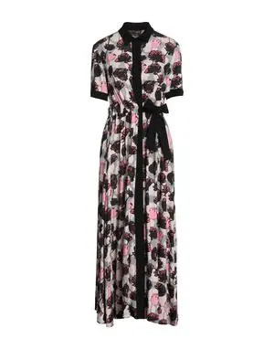 TRUSSARDI Striped Floral Print Maxi Shirt Dress