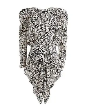 Isabel Marant Mini Dress Silk Zebra Print - Ivory