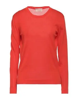 DRUMOHR Woman Sweater Navy Size S Cotton Tomato Red