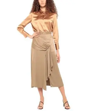 Dixie Midi Flared Skirt - Beige