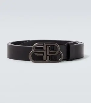 Balenciaga Bb Leather Belt - Black
