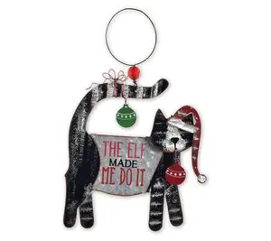 SUNSET VISTA DESIGNS Svd Galvanized Metal Kitty Ornament - One-color