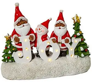 GERSON INTERNATIONAL 10' Santa & Snowman Tabletop Sign With Word 'jo Gerson Co - One-color