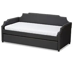BAXTON STUDIO Ally Modern And Contemporary Fabric Upholstered Daybed Trundle - One-color
