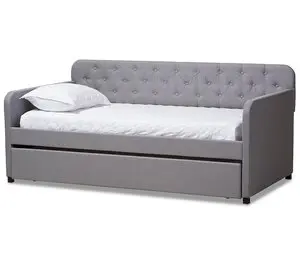BAXTON STUDIO Camelia Modern And Contemporary Upholstered Day Bed Trundle - One-color