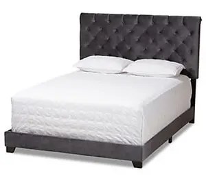BAXTON STUDIO Candace Luxe And Glamour Velvet Upholstered Bed - One-color