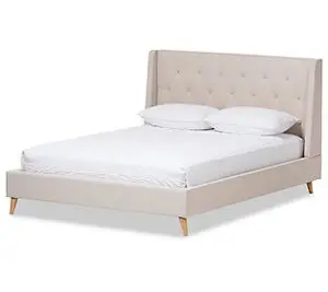 BAXTON STUDIO Adelaide Retro Modern Fabric Upholstered Platfo Rm Bed - One-color