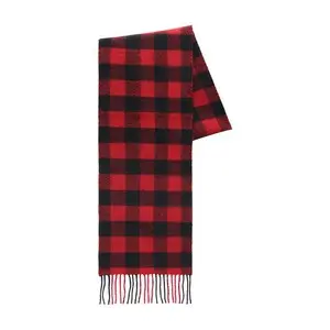 Woolrich UNISEX WOOLEN BUFFALO SCARF Red Buffalo