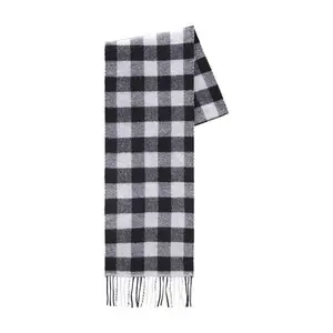 Woolrich UNISEX WOOLEN BUFFALO SCARF - White_buffalo