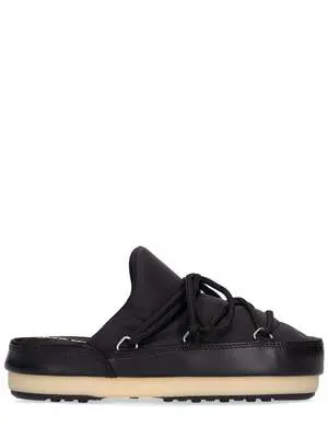 Moon Boot Nylon Mules W/ Laces - Black