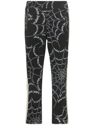 Palm Angels Spider Print Tech Jersey Track Pants - Black,white