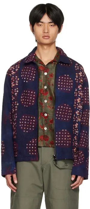 KARTIK RESEARCH Kartik Research Red Zip Work Jacket - Blue