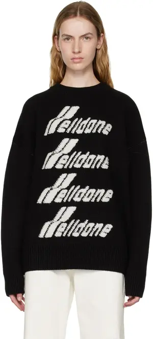 We11Done We11done Black Crewneck Sweater - Black